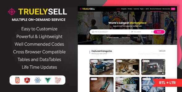 Truelysell - Service Marketplace Frontend & Admin Dashboard